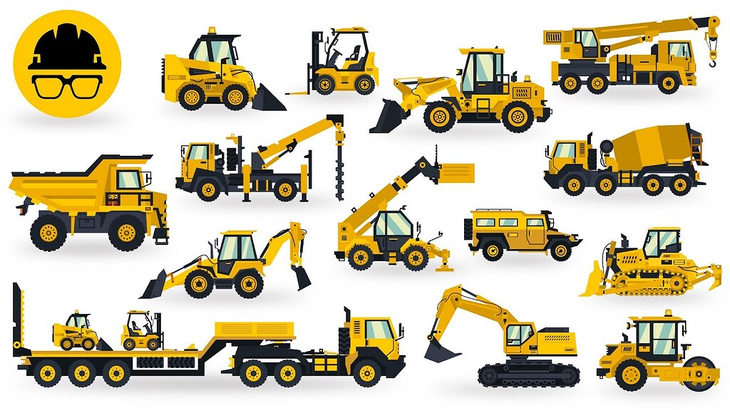Construction Site Machinery - Tracking with Closeups - Scanalyst